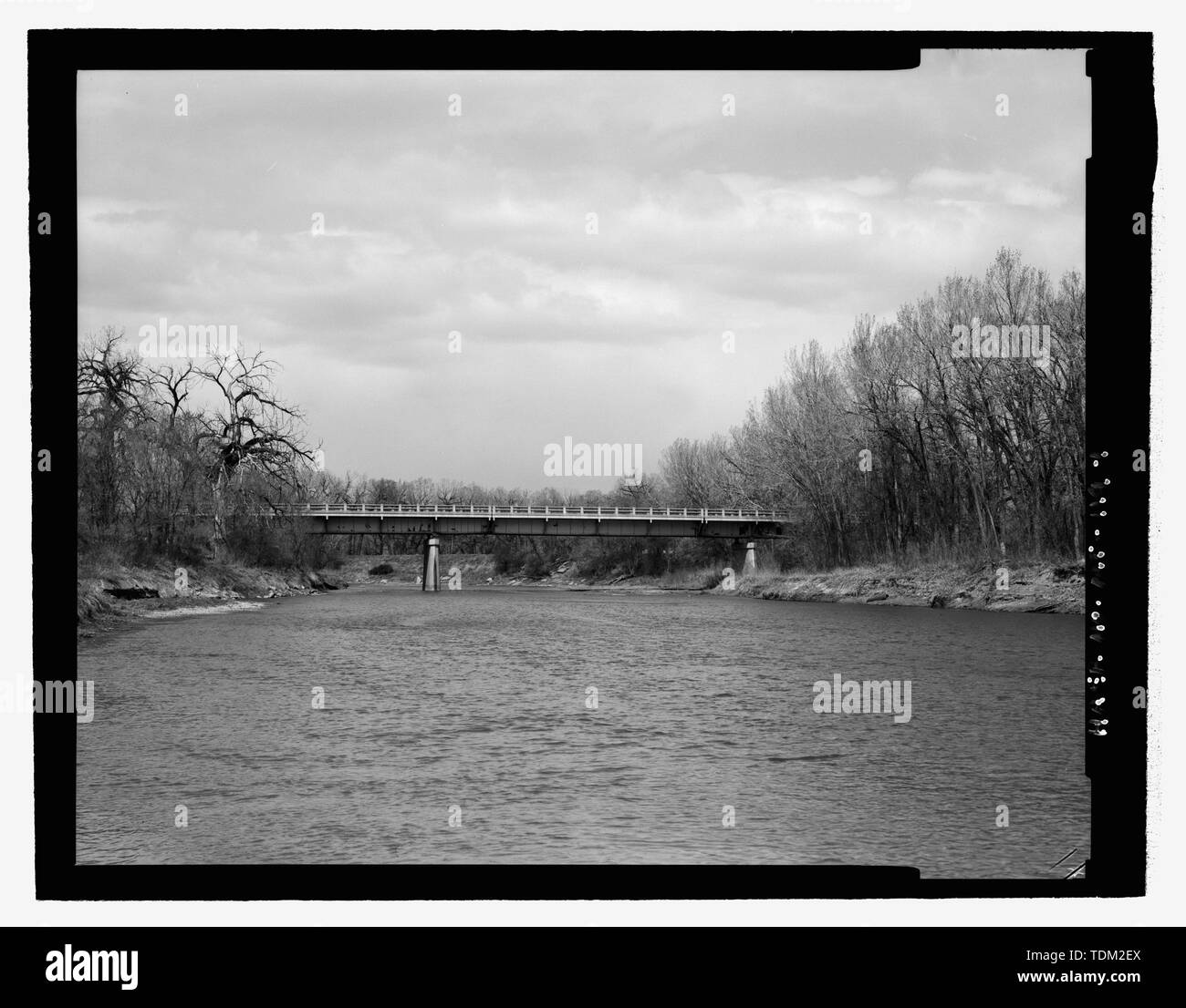Overview of bridge; south side; view to north. - Tongue River Bridge ...
