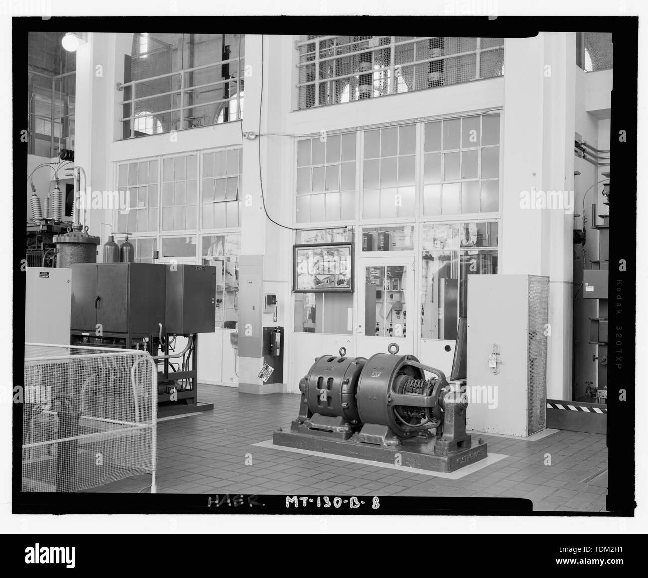 Overview of curtain walls at Control Room. Backup exciter in foreground ...