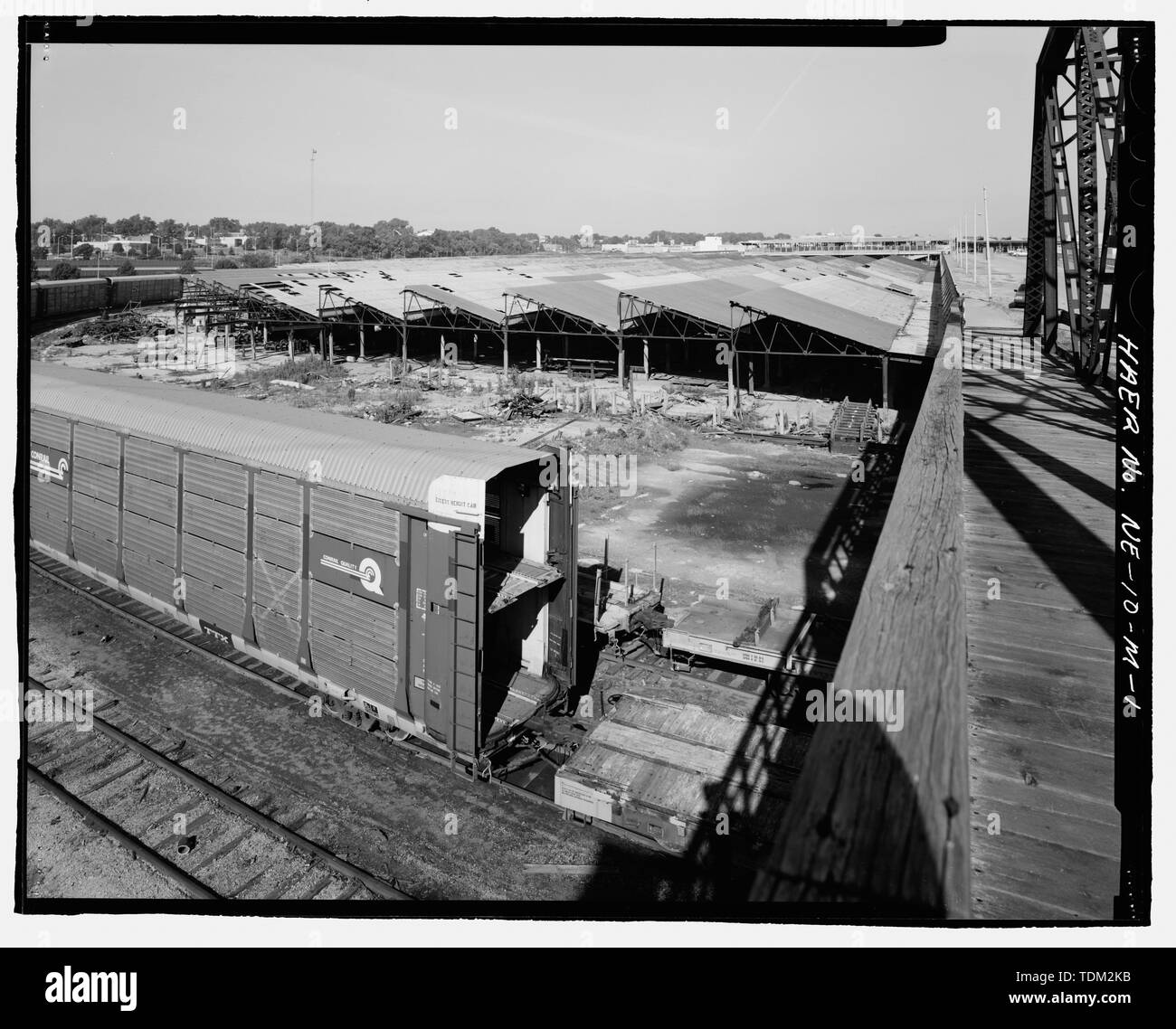 Overview of hog sheds and railroad tracks from O Street viaduct. View ...