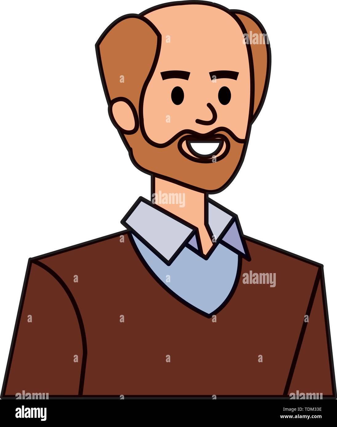 adult father bald with beard character Stock Vector Image & Art - Alamy