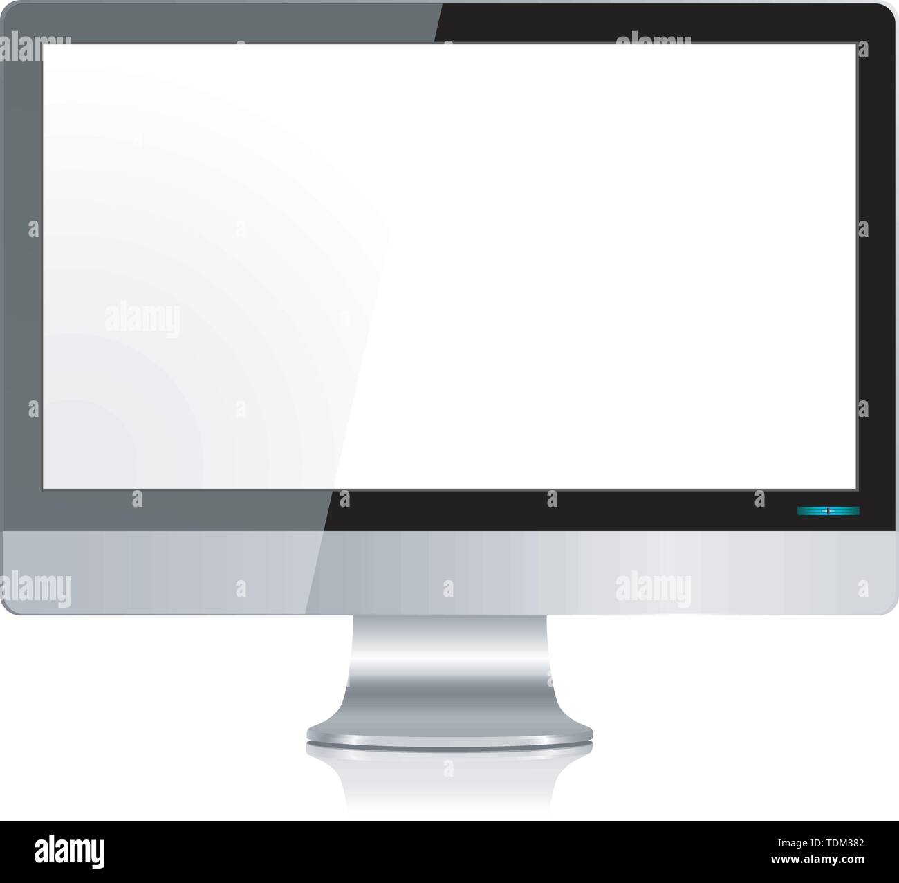 Realistic Modern LCD Computer Monitor Screen in Stainless Steel ...