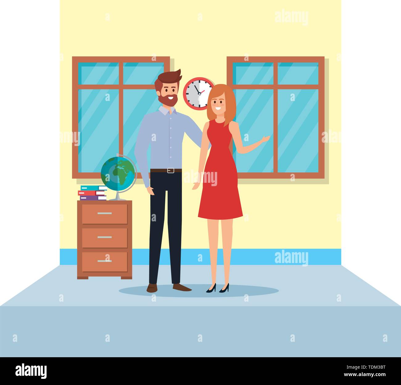 teachers couple in school classroom Stock Vector Image & Art - Alamy