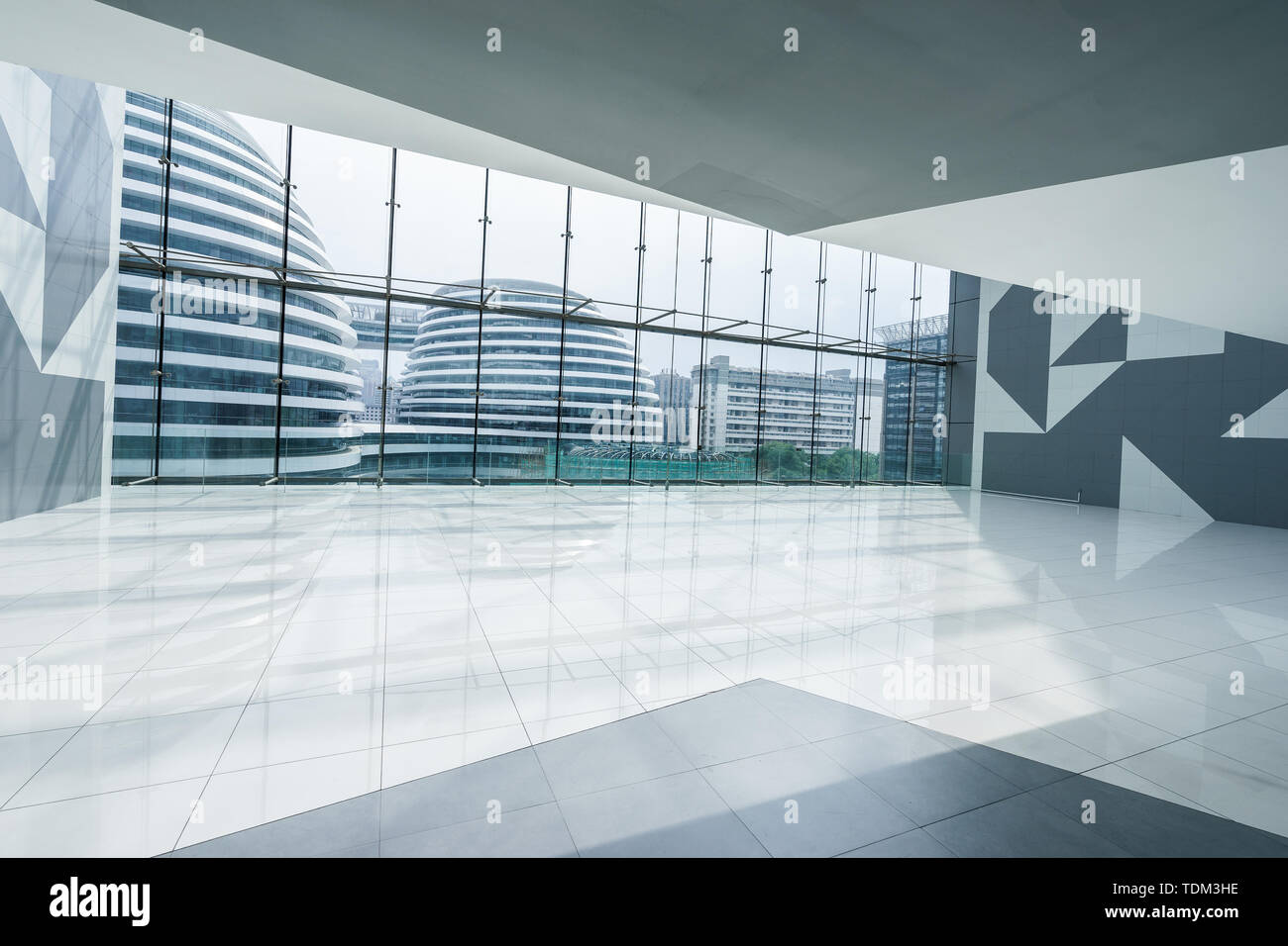 Modern building interior window glass Stock Photo - Alamy