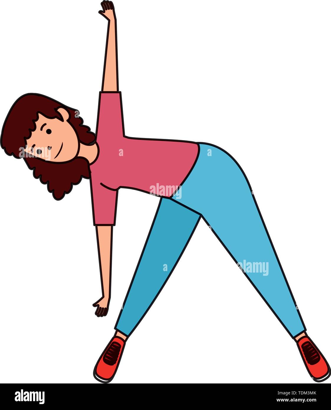 Little girl posing gymnastic Stock Vector Images - Alamy