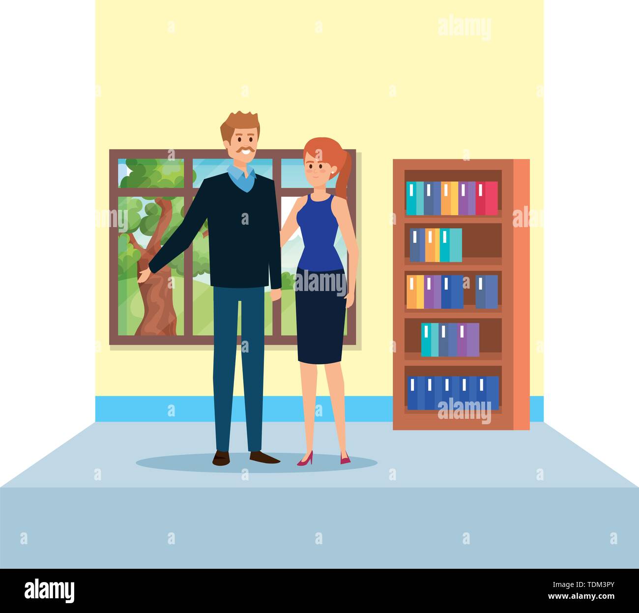 teachers couple in school classroom Stock Vector Image & Art - Alamy