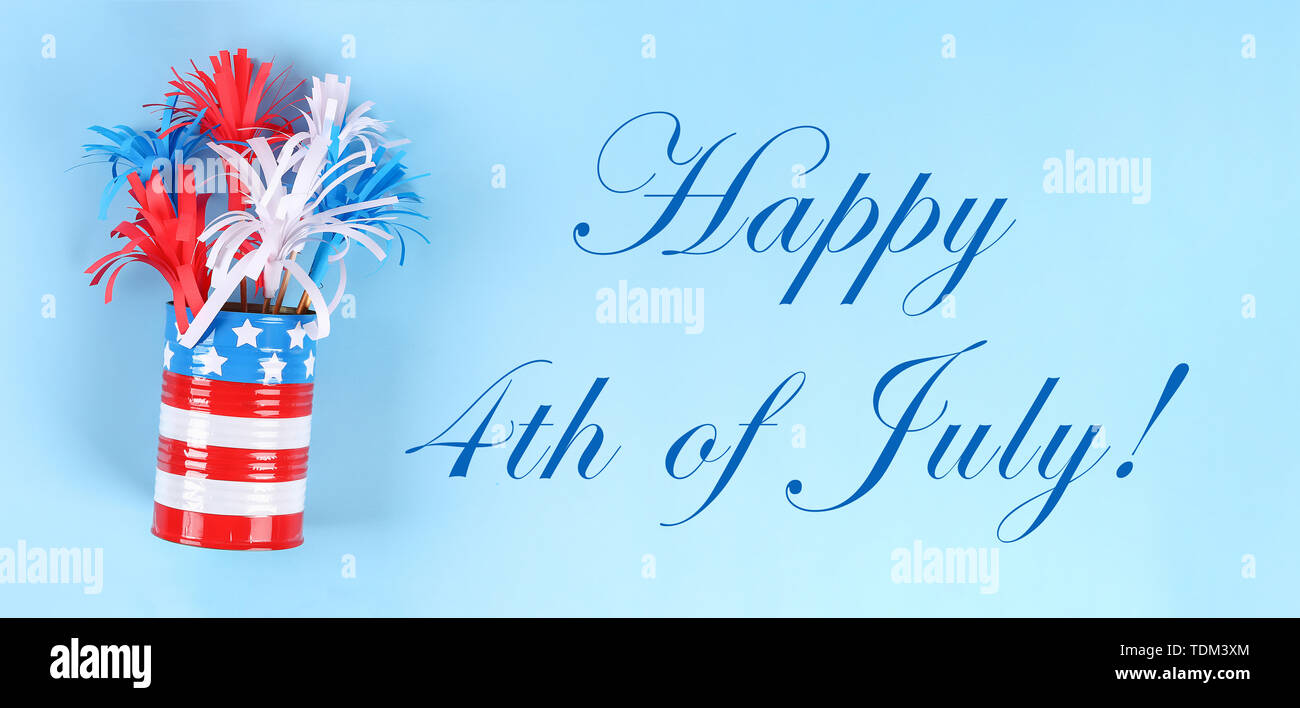 Diy 4th of July paper salute color American flag, red, blue, white ...