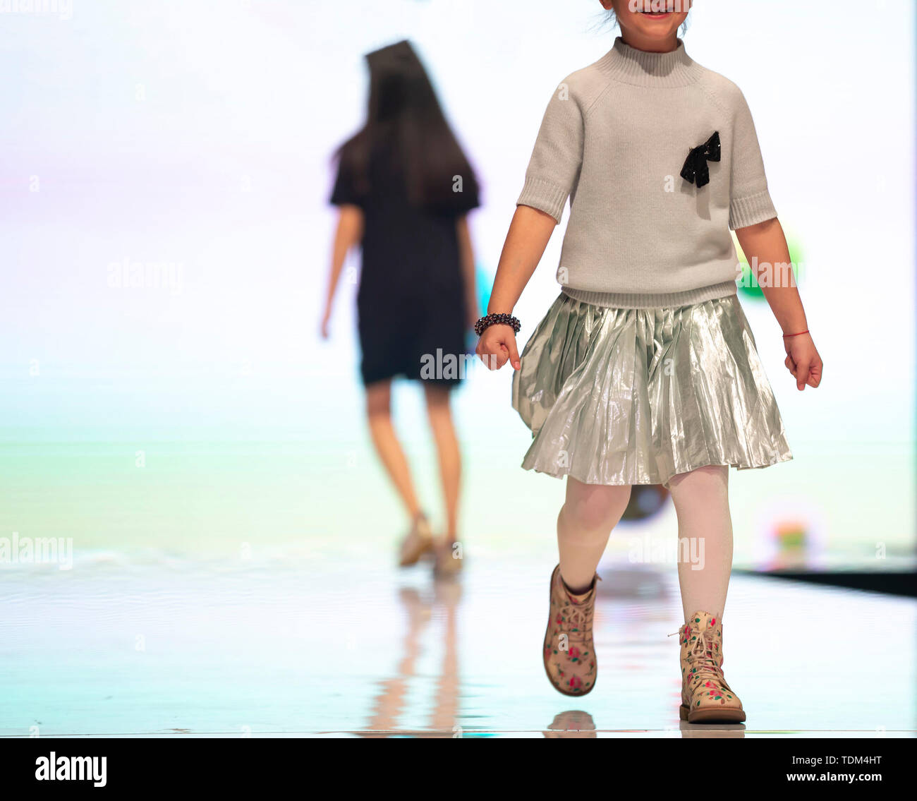 Children models walk the runway in kids clothes during a Fashion Show ...