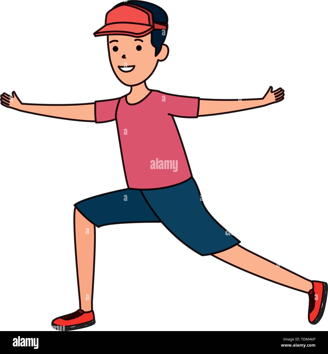 Cartoon illustration funny man practicing hi-res stock photography and ...