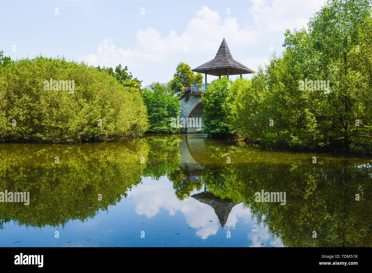 Garden pavilion reflection Stock Photo - Alamy