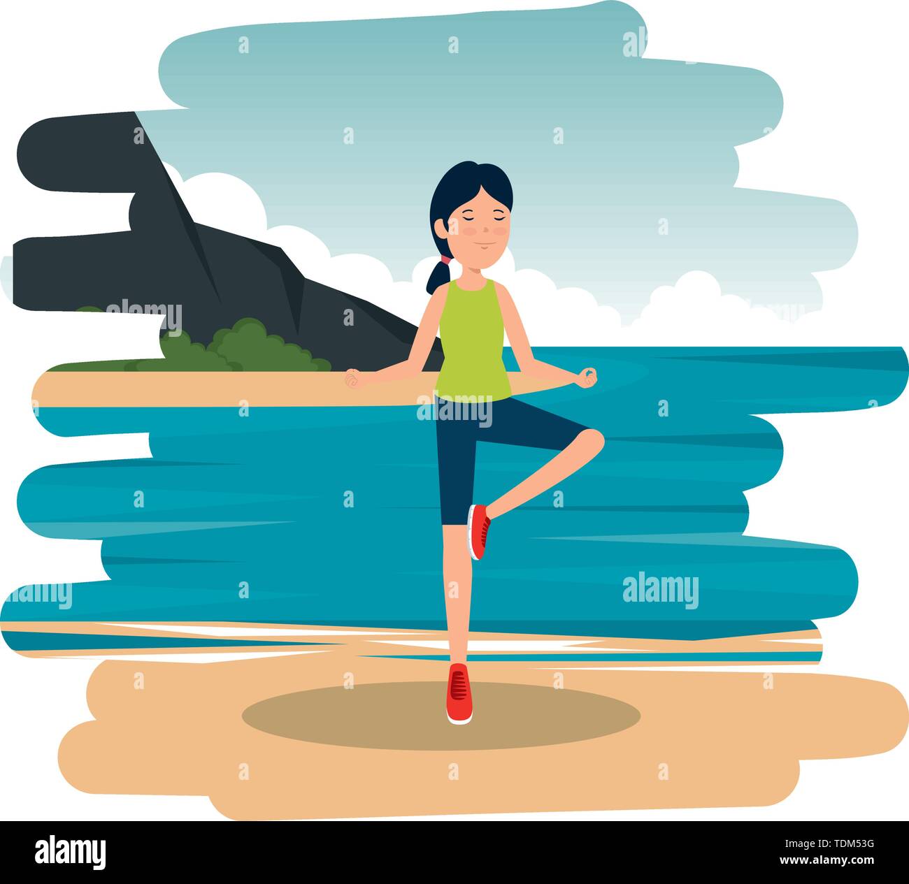 Trainers on beach Stock Vector Images - Alamy