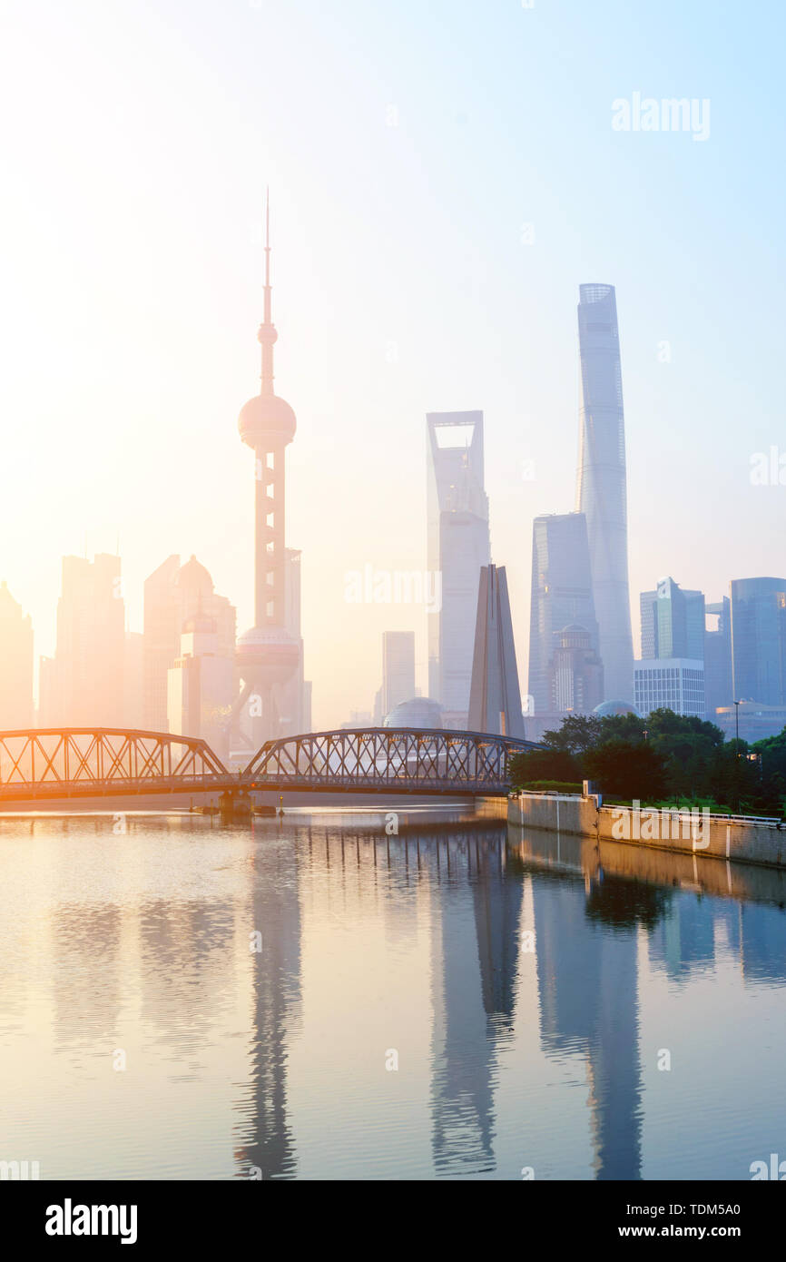 landmarks and a bridge of shanghai on the shore Stock Photo - Alamy