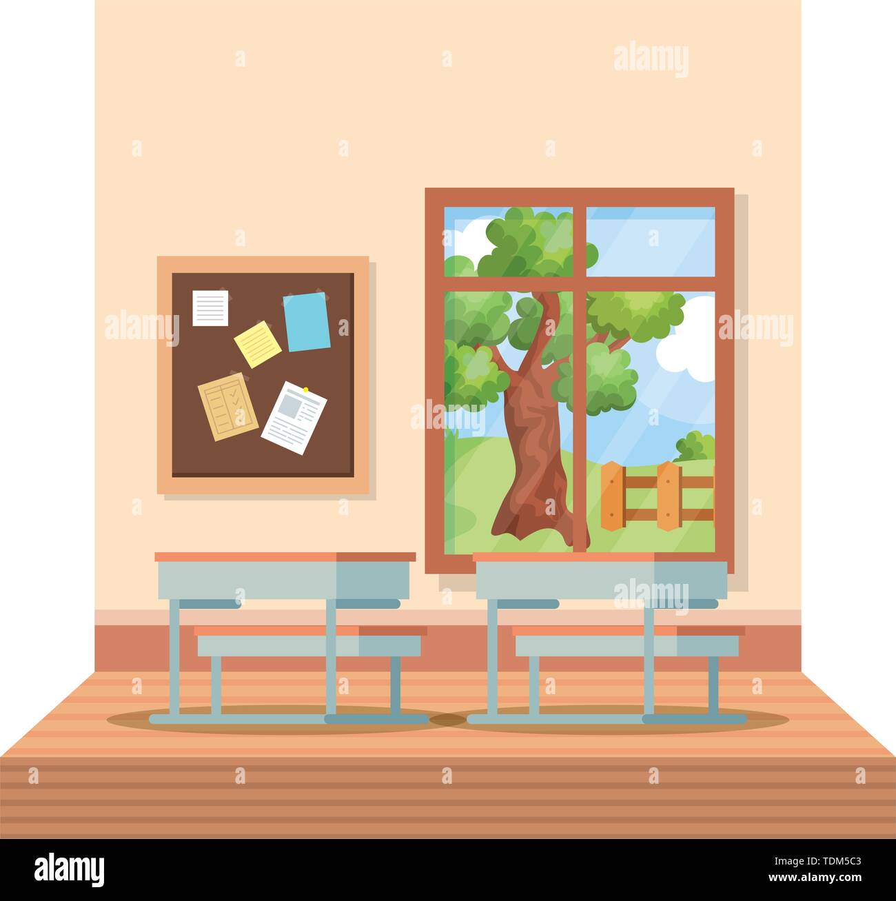 school classroom with window scene Stock Vector Image & Art - Alamy