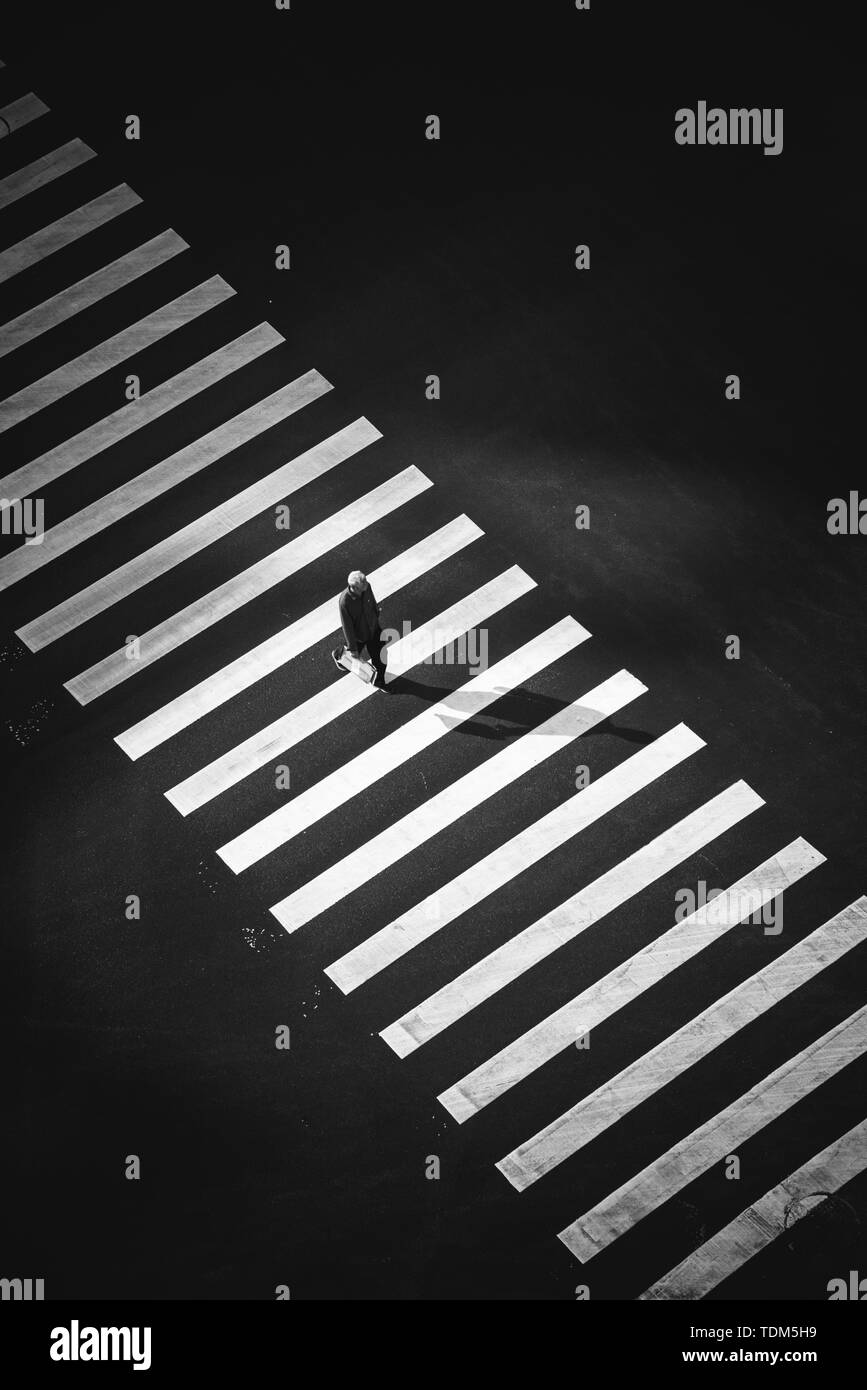 The rhythm of the zebra crossing Stock Photo - Alamy