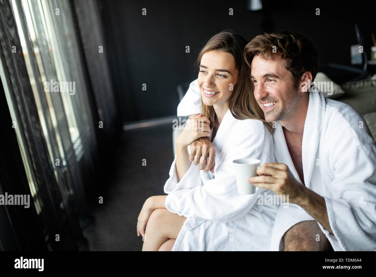 Caucasian young family couple married hi-res stock photography and ...