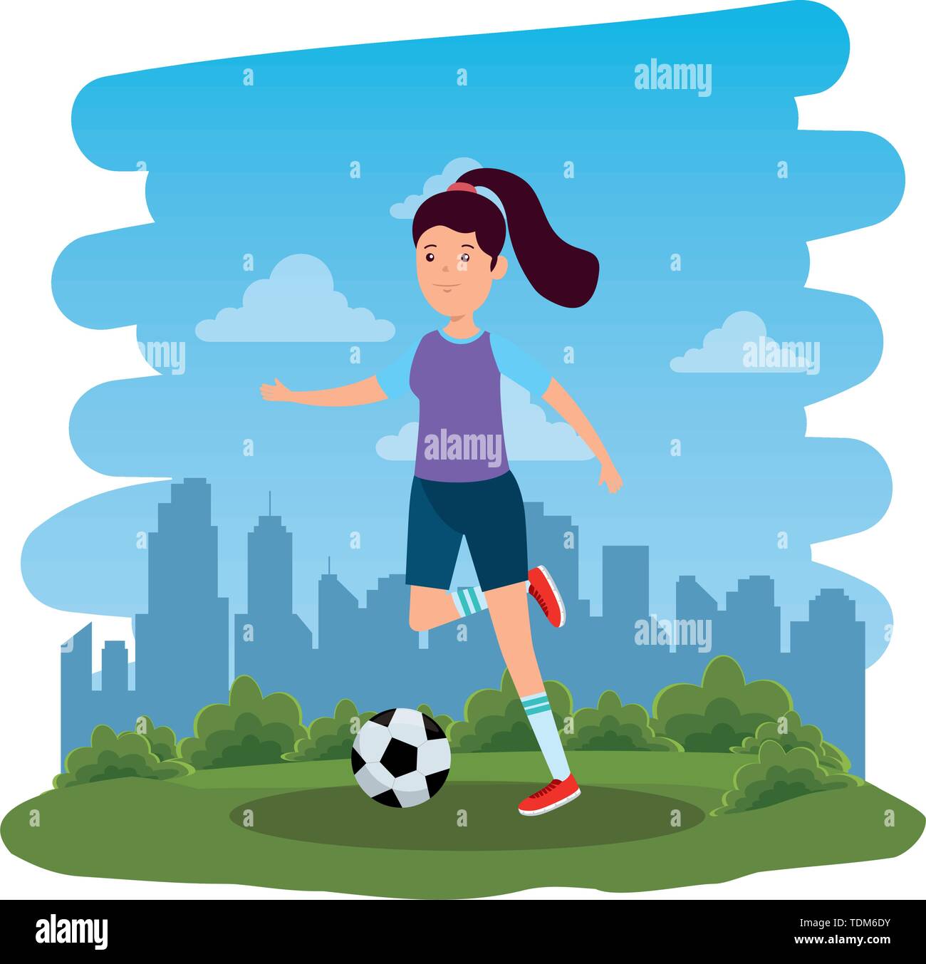 Lady football Stock Vector Images - Alamy
