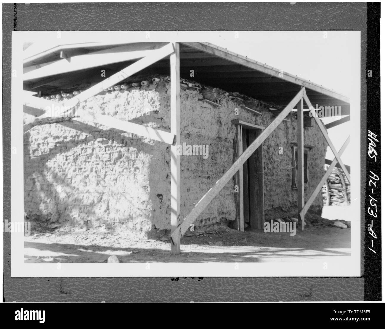 PERSPECTIVE VIEW OF EAST (FRONT) AND SOUTH SIDE - Gachado Well, Adobe ...