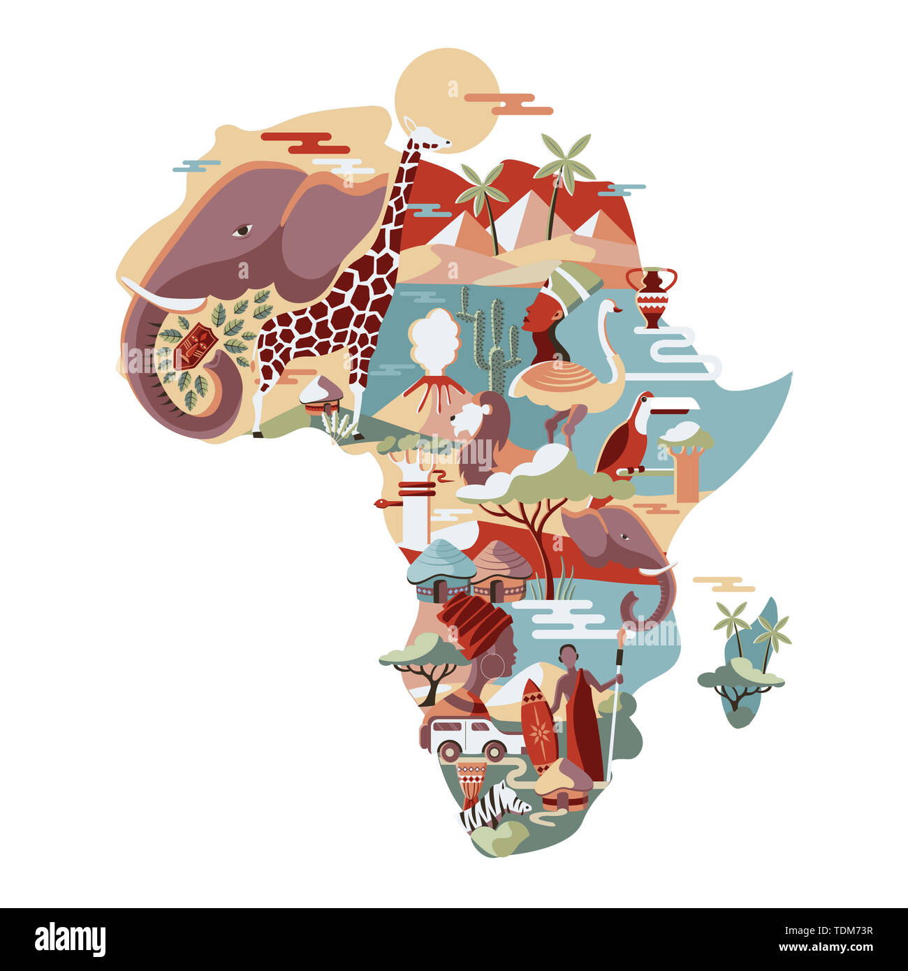 African safari wild animals cartoon hi-res stock photography and images ...