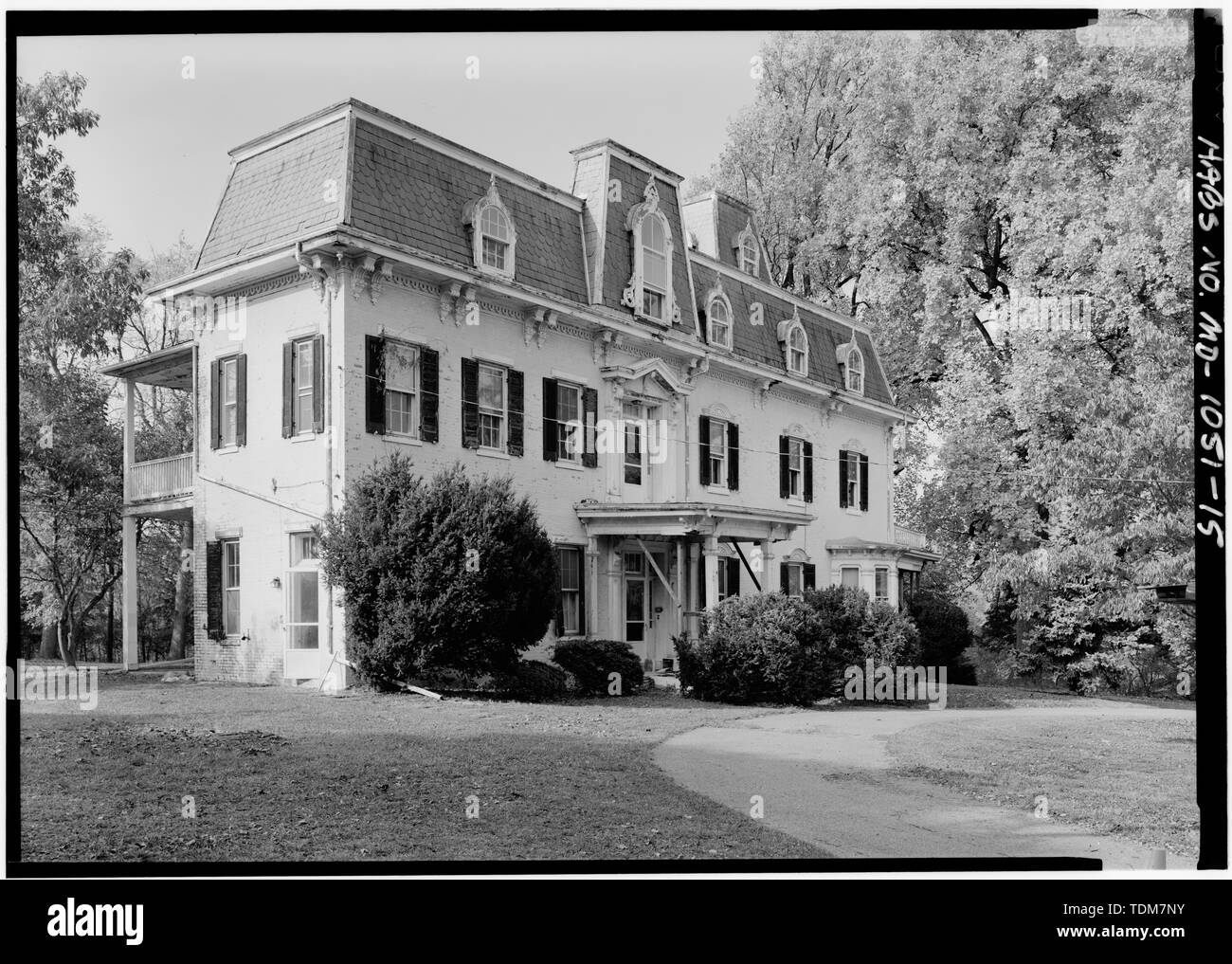 PERSPECTIVE VIEW OF NORTHEAST SIDE ELEVATION, LOOKING WEST - Gambrill ...