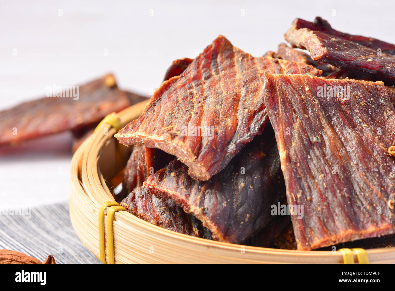 Air-dried hand-torn beef HD picture Stock Photo - Alamy