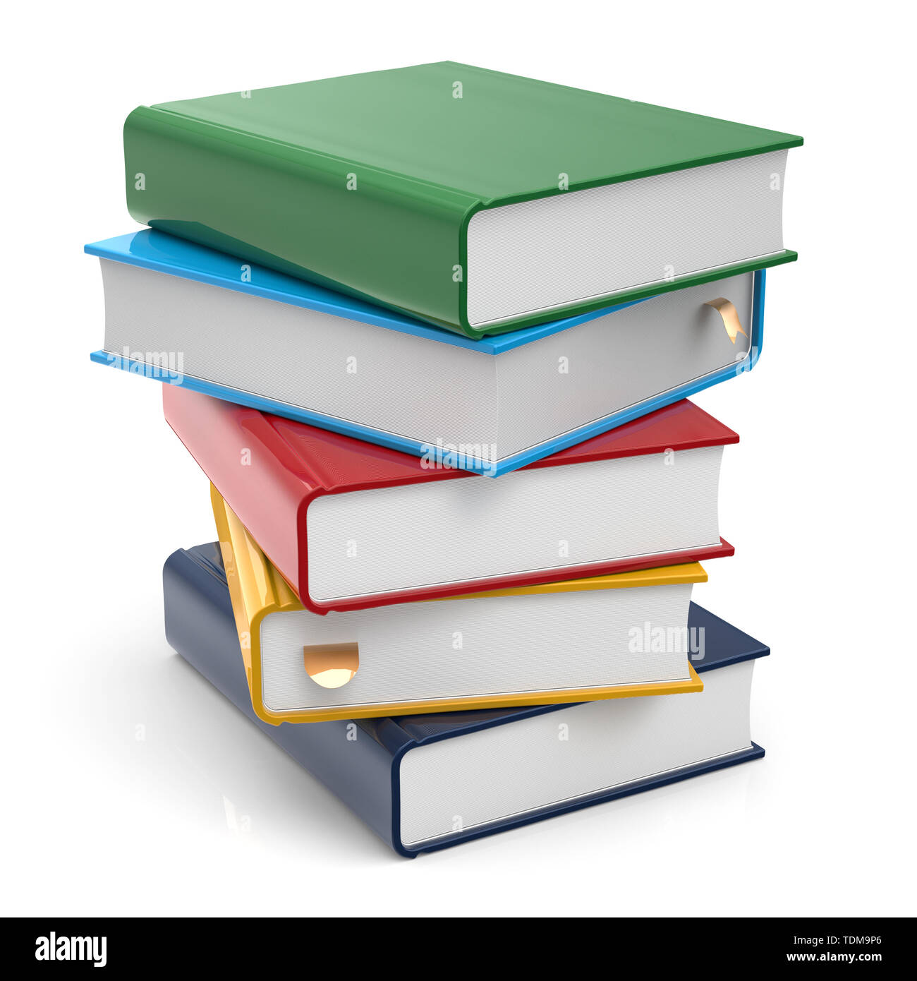 Book stack of books covers blank colorful textbooks bookmark. School ...