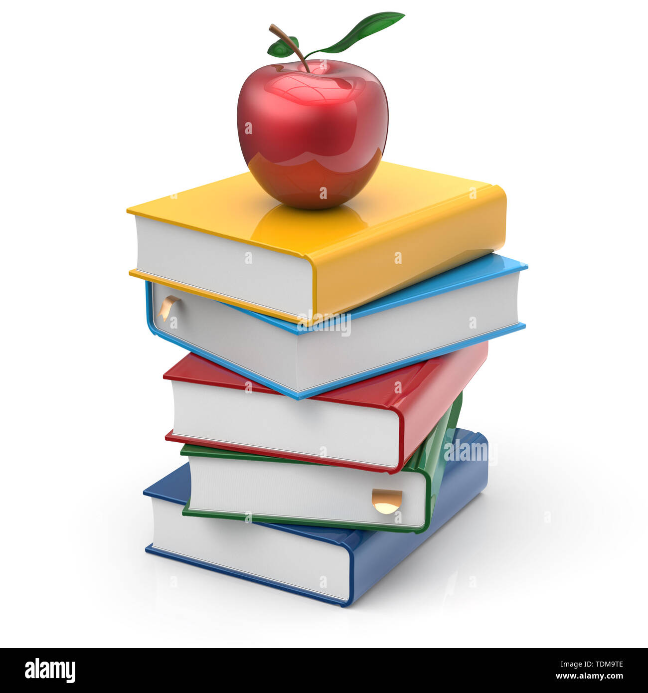 Textbook With Apple Red