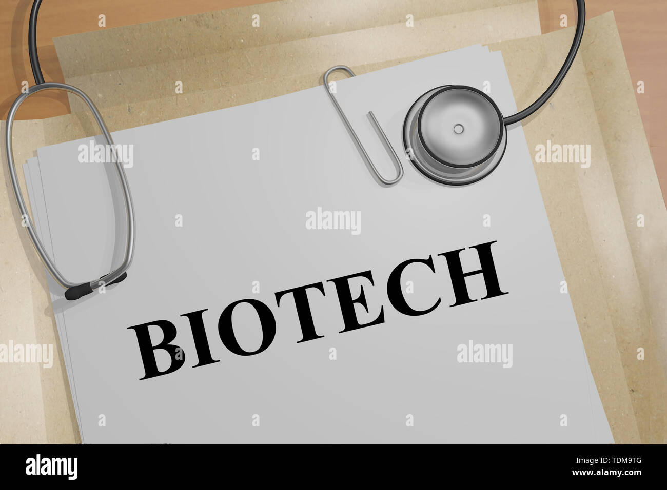 3D illustration of BIOTECH title on a medical document Stock Photo - Alamy