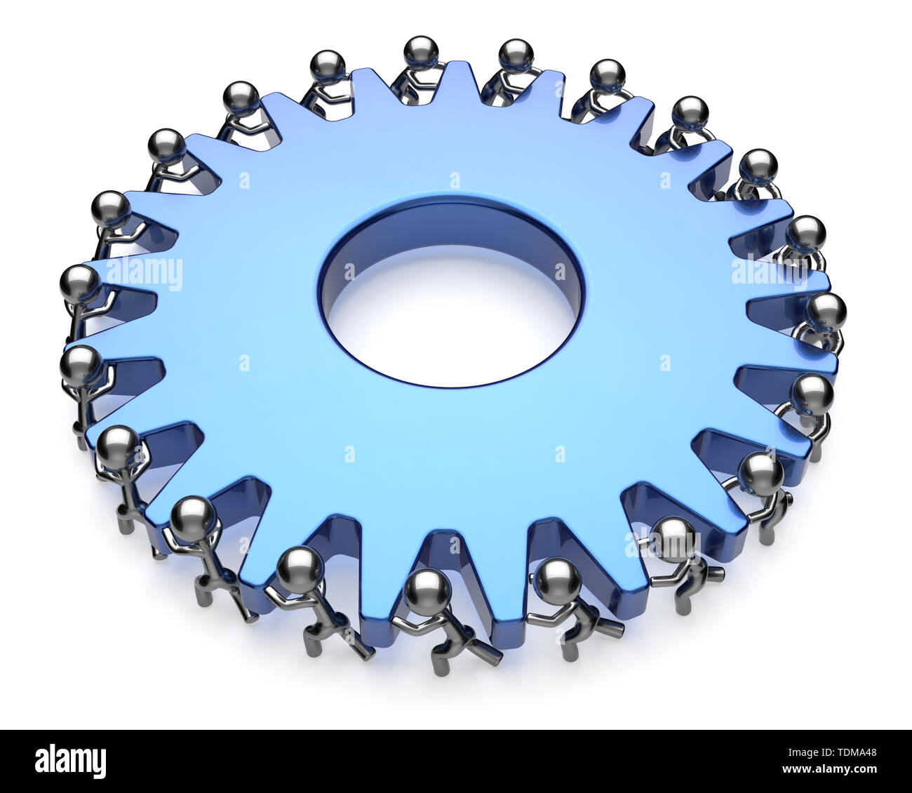 Teamwork community business men partnership turning gear wheel together ...