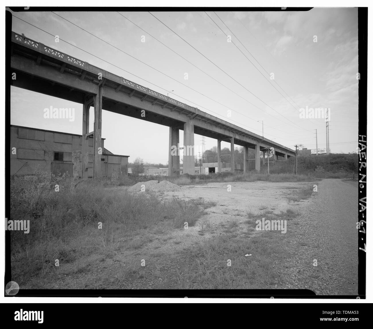 PARTIAL ELEVATION, FROM SOUTHEAST, SHOWING STRUCTURAL CONFIGURATION ...