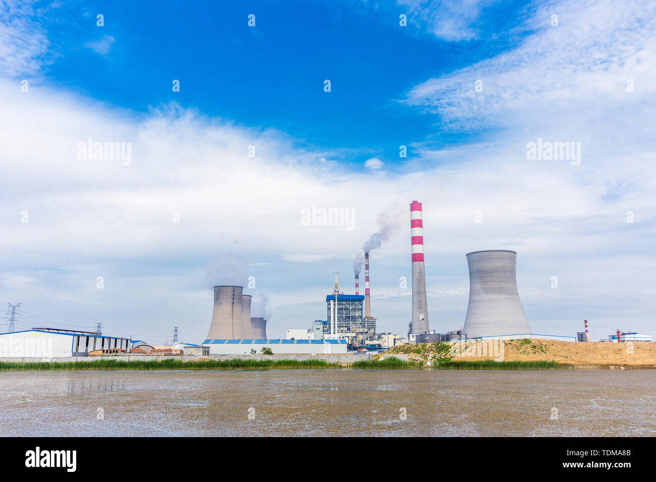 skyline,water and landscape of power plant Stock Photo - Alamy