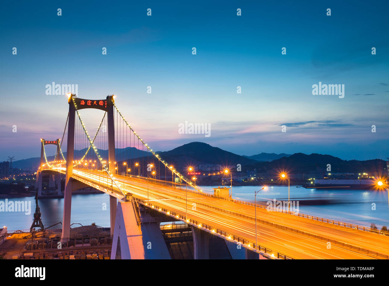 Bridge at night Stock Photo - Alamy