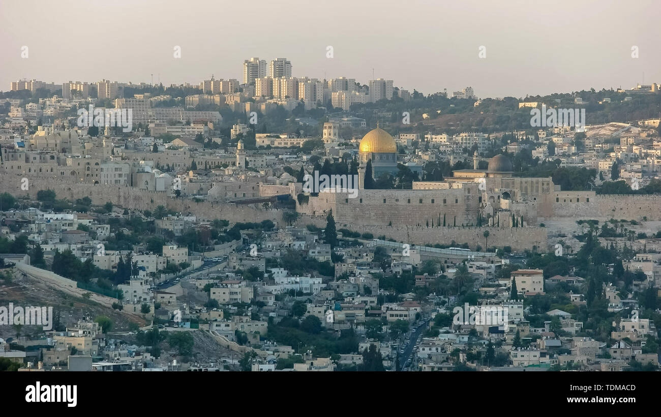 dome of the rock from haas promenade, jerusalem Stock Photo - Alamy