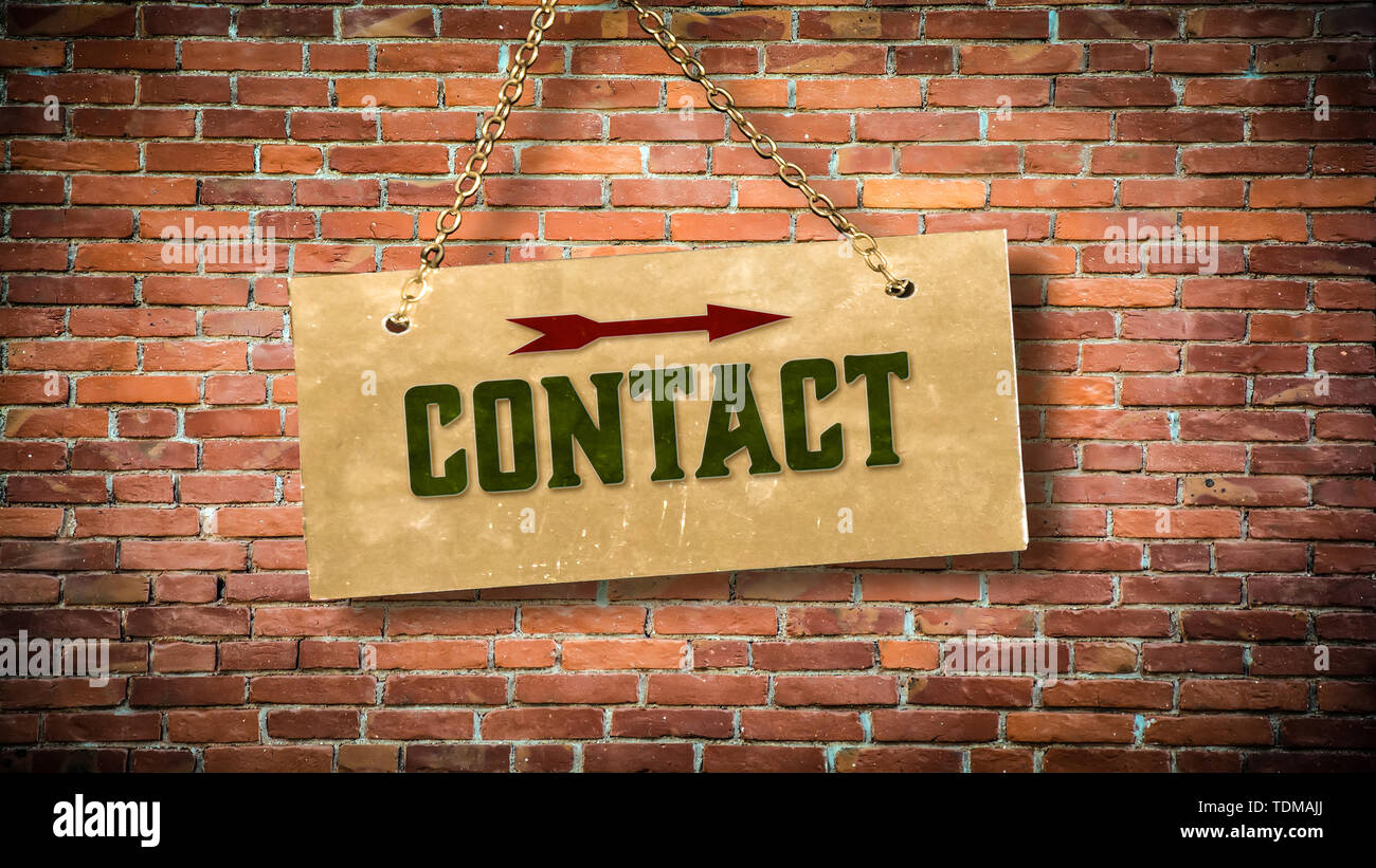 Street Sign the Direction Way to Contact Stock Photo - Alamy
