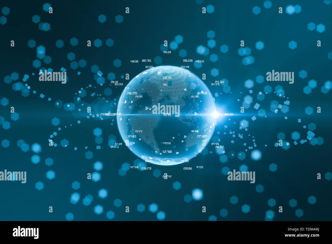 Three-dimensional rendering, global big data concept Stock Photo - Alamy