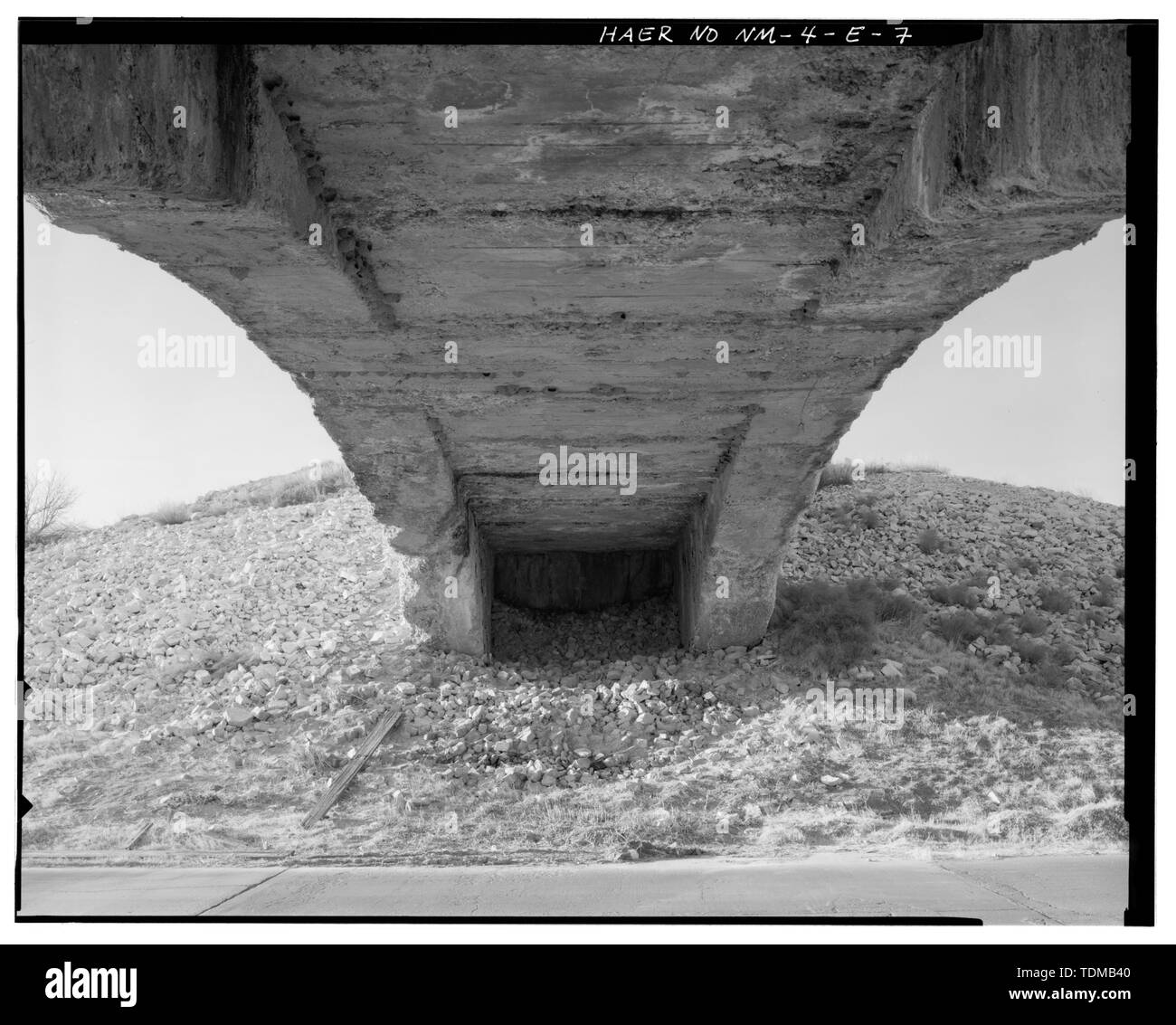 PECOS RIVER FLUME - VIEW OF UNDERSIDE OF ARCH SHOWING SOUTH ABUTMENT ...