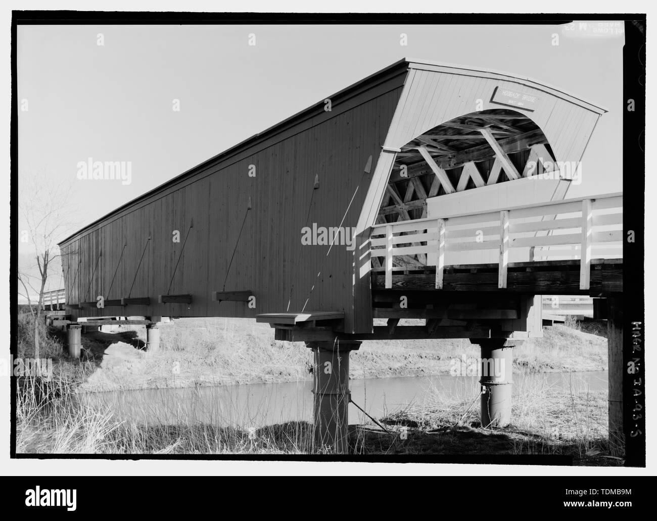 PERSPECTIVE FROM NORTHWEST. - Hogback Bridge, Spanning North River at ...