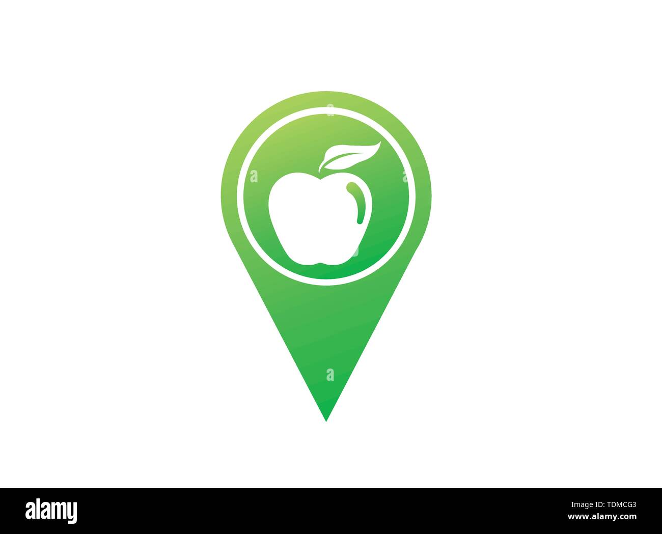 Apple with green leaf logo design illustration in the shape icon Stock ...