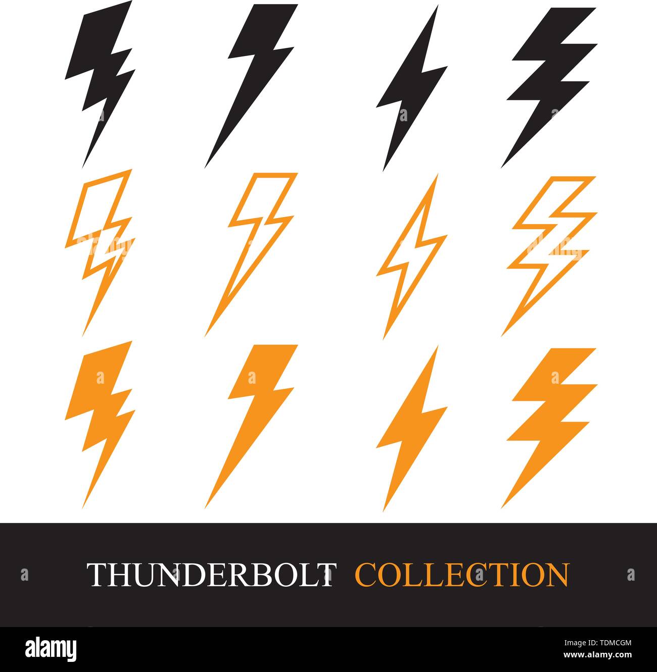 Lightning bolt flash thunderbolt icons vectors Stock Vector Image & Art - Alamy