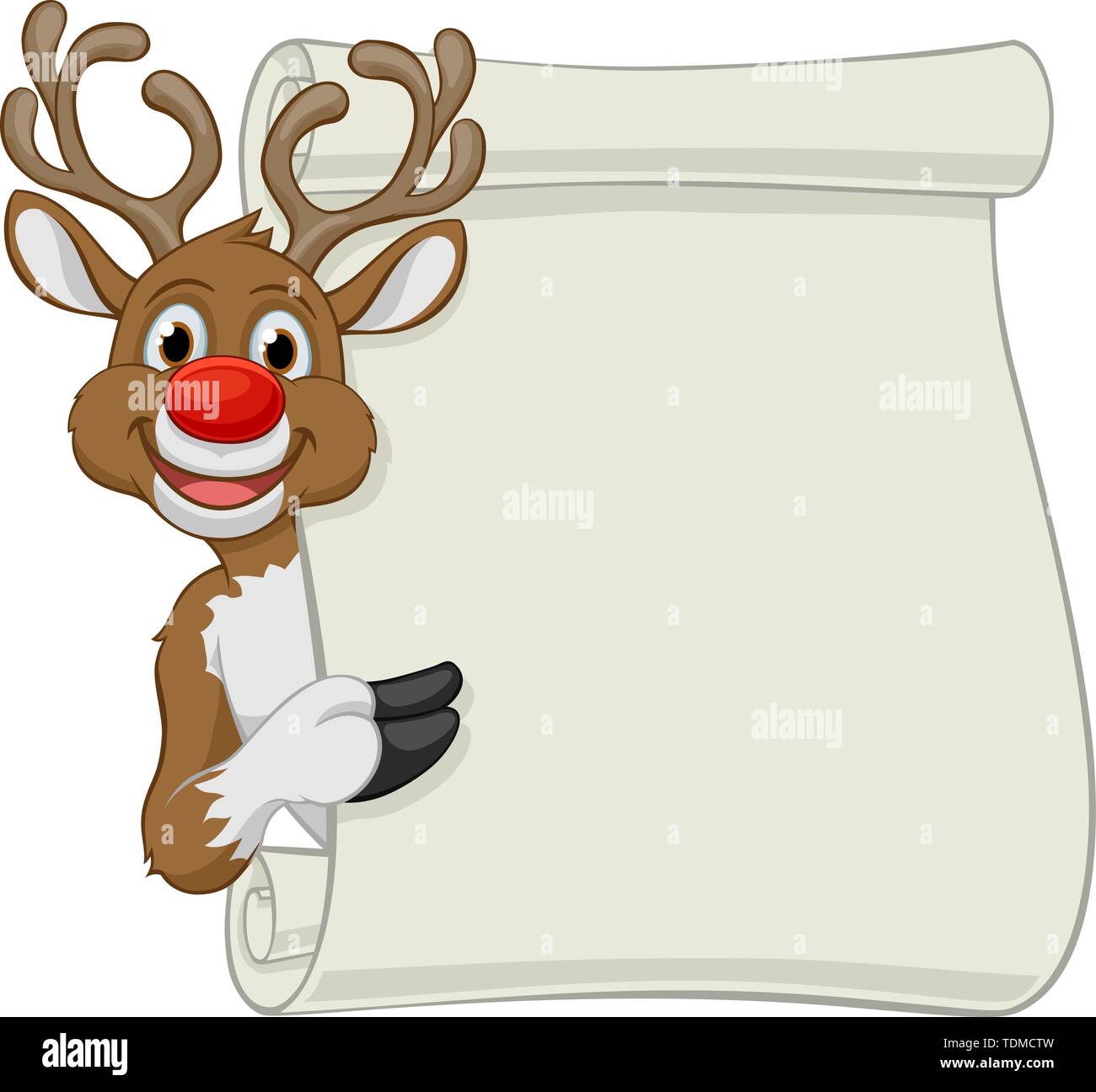 Cartoon christmas reindeer peeking around hi-res stock photography and ...