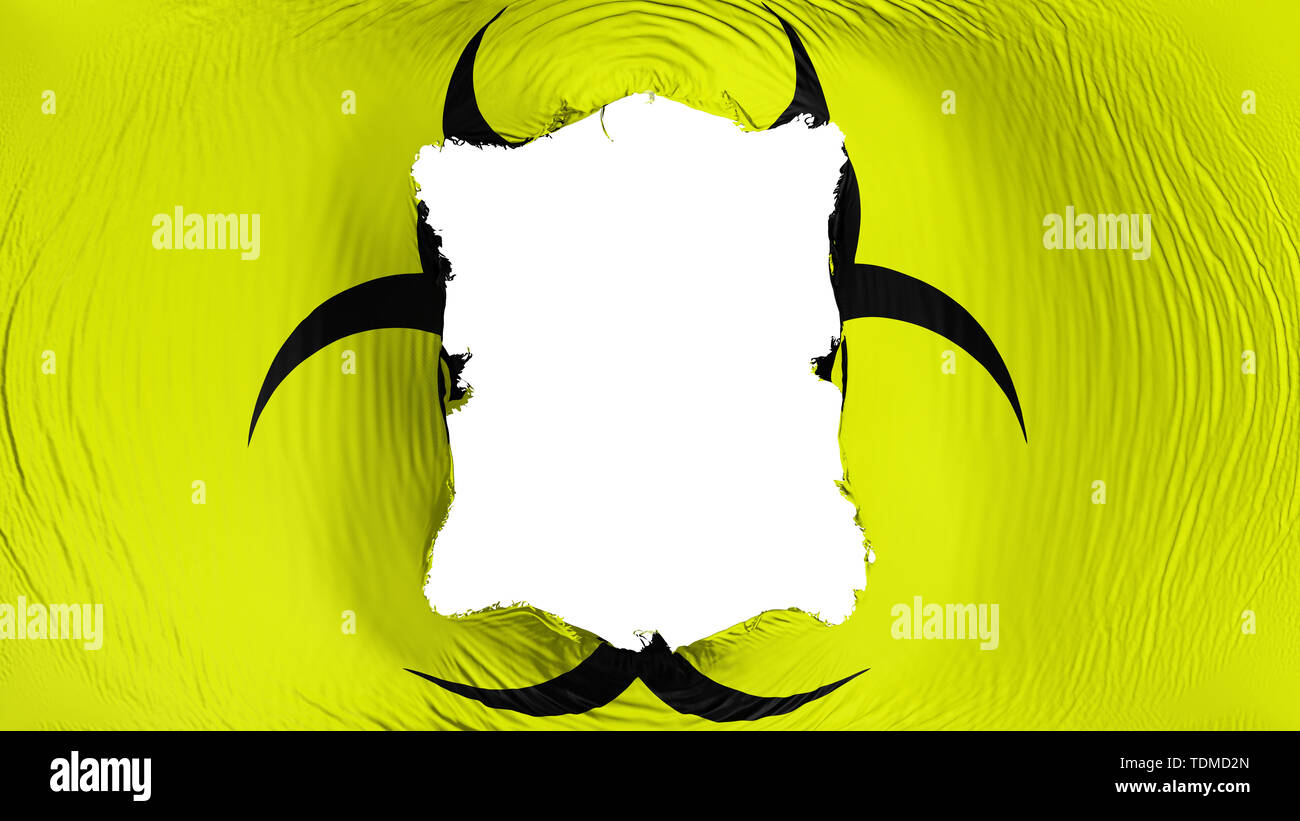 Square hole in the Warning Hazard Radiation flag Stock Photo - Alamy