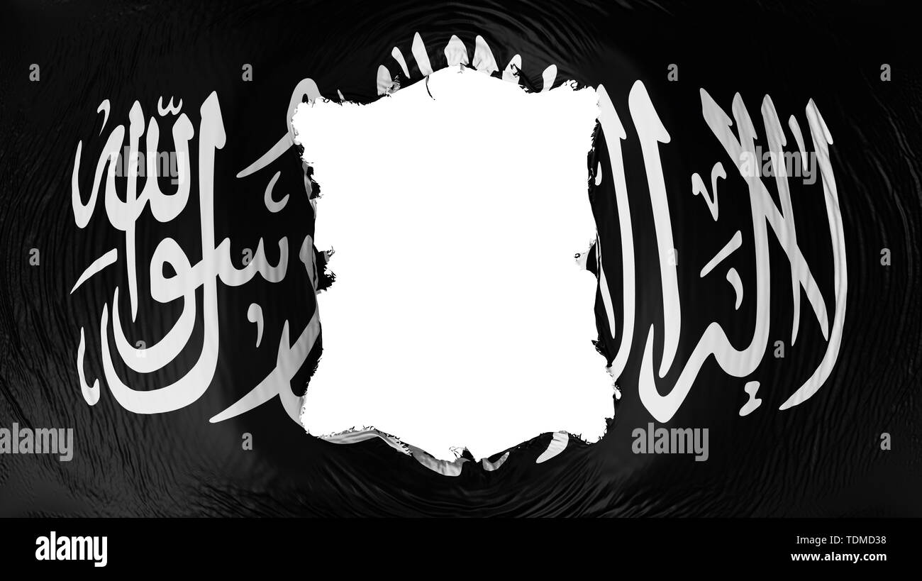 Square hole in the Black Jihad flag Stock Photo - Alamy