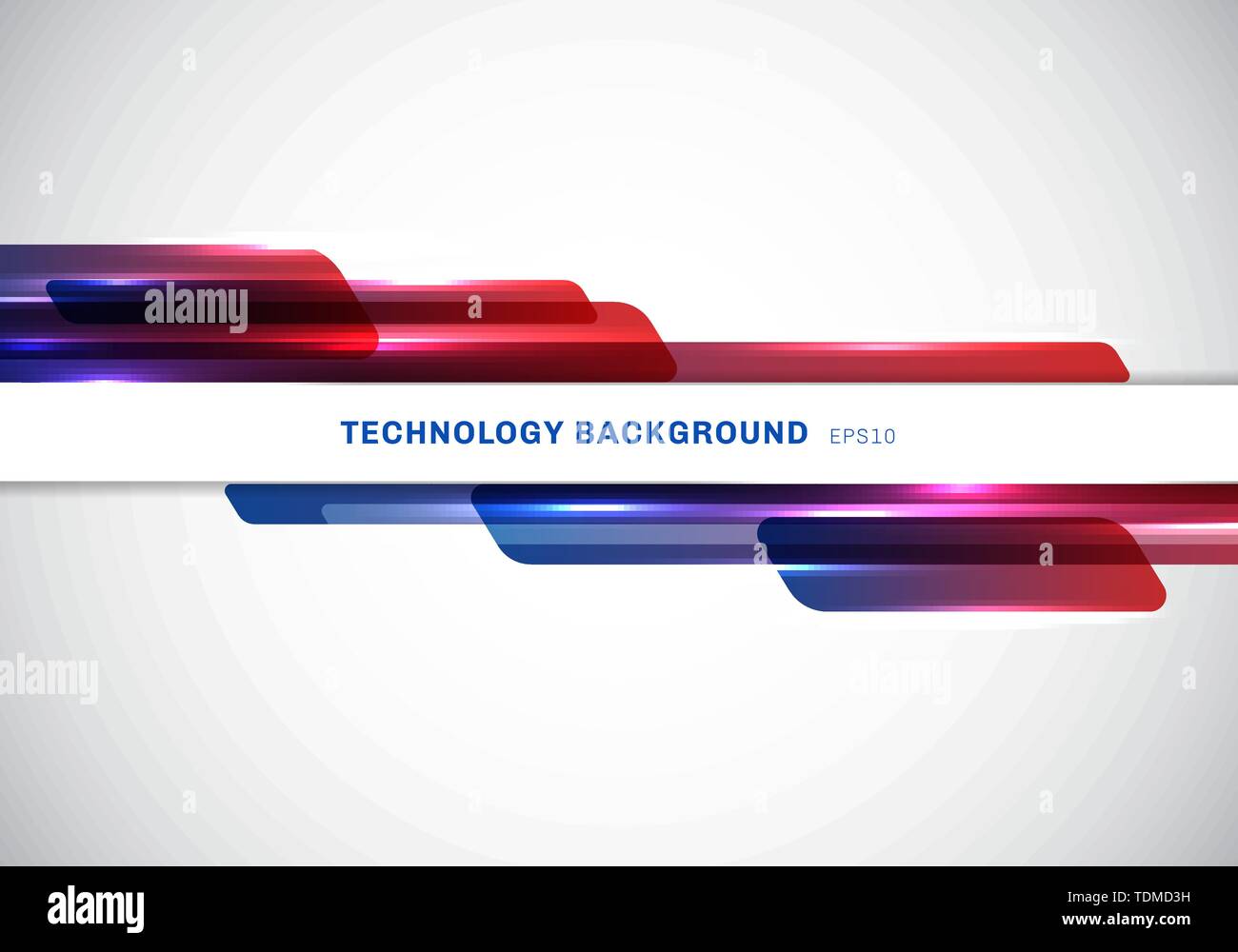 Abstract header blue and red shiny geometric shapes overlapping moving ...