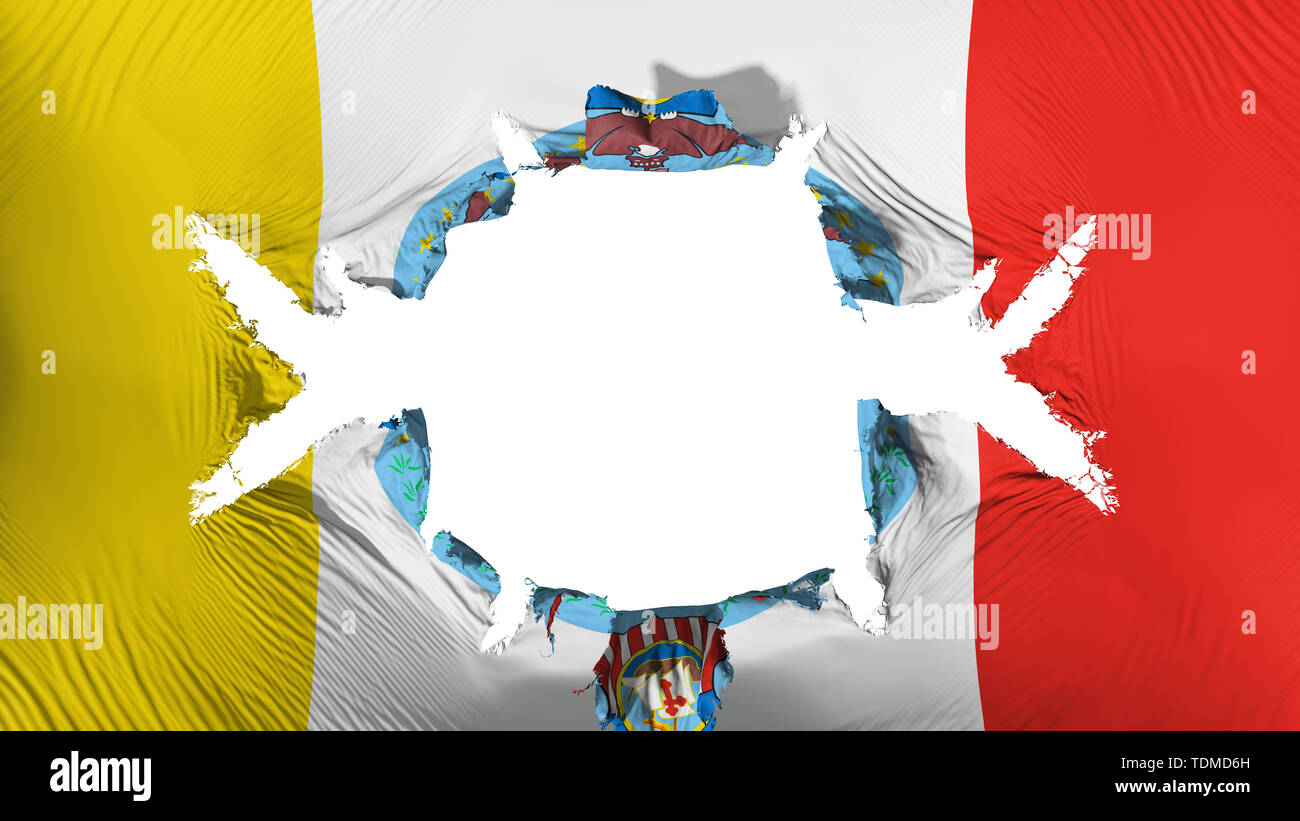 Columbus capital city flag with a big hole Stock Photo - Alamy