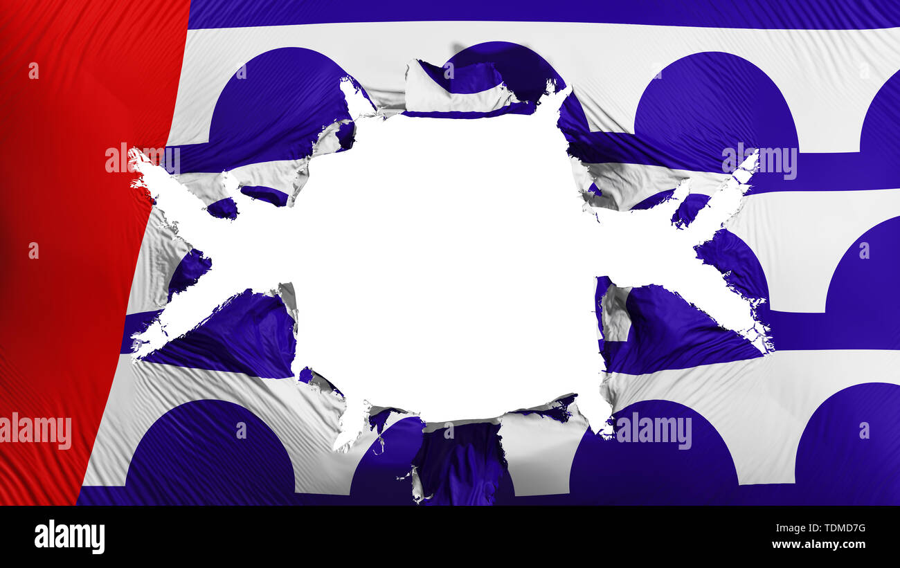 Des Moines capital city flag with a big hole Stock Photo - Alamy