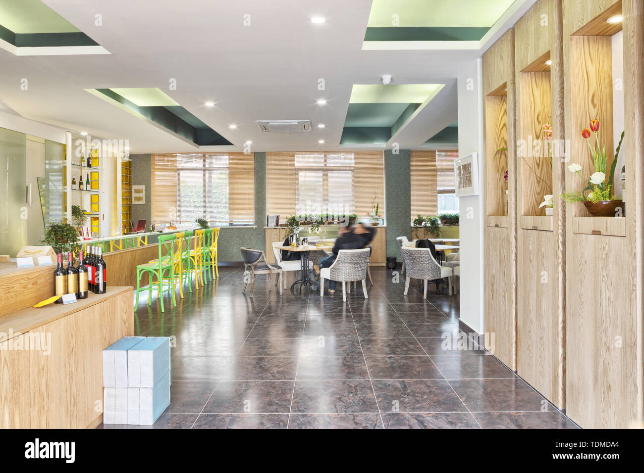 Hall of restaurant Stock Photo - Alamy