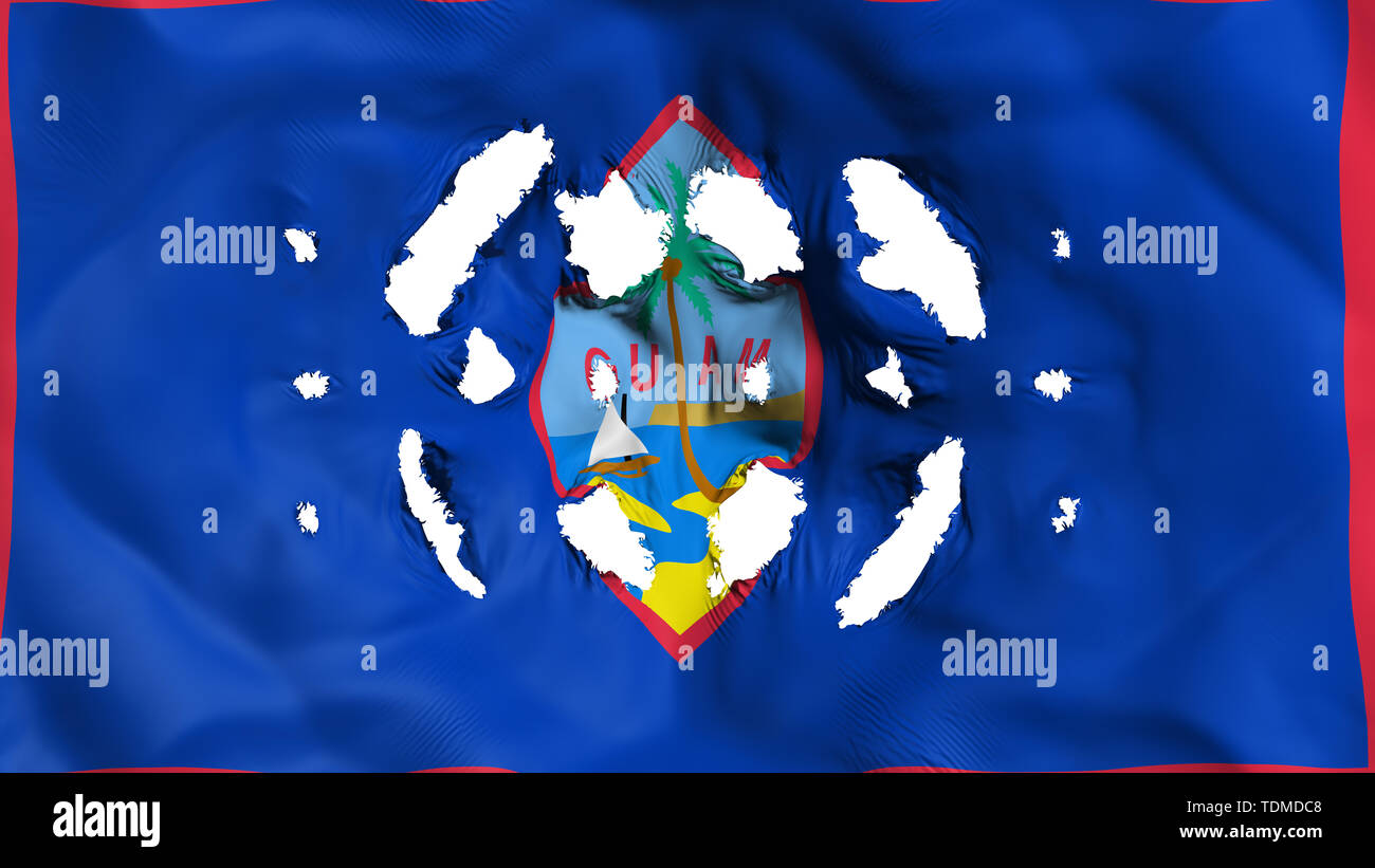 Guam state flag with a small holes Stock Photo - Alamy