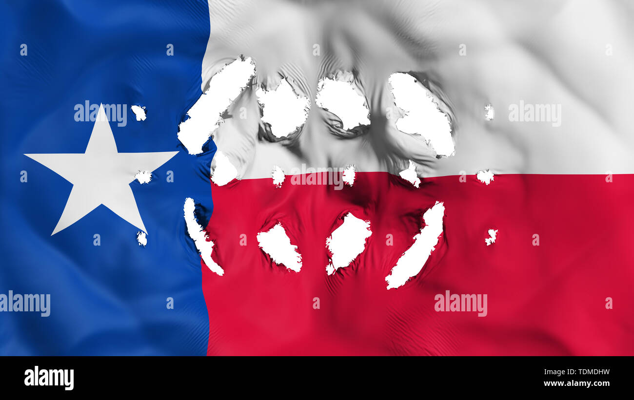 Texas state flag with a small holes Stock Photo - Alamy