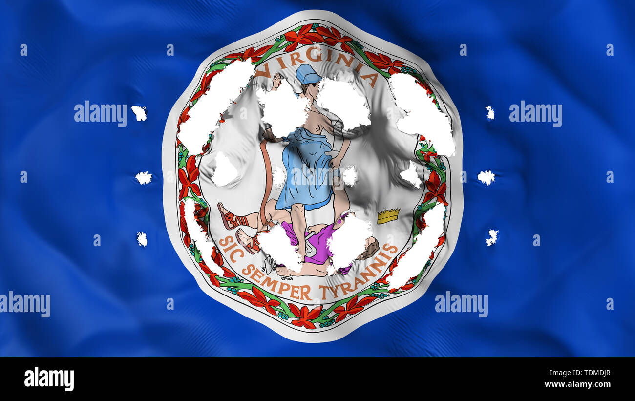 Virginia state flag with a small holes Stock Photo - Alamy