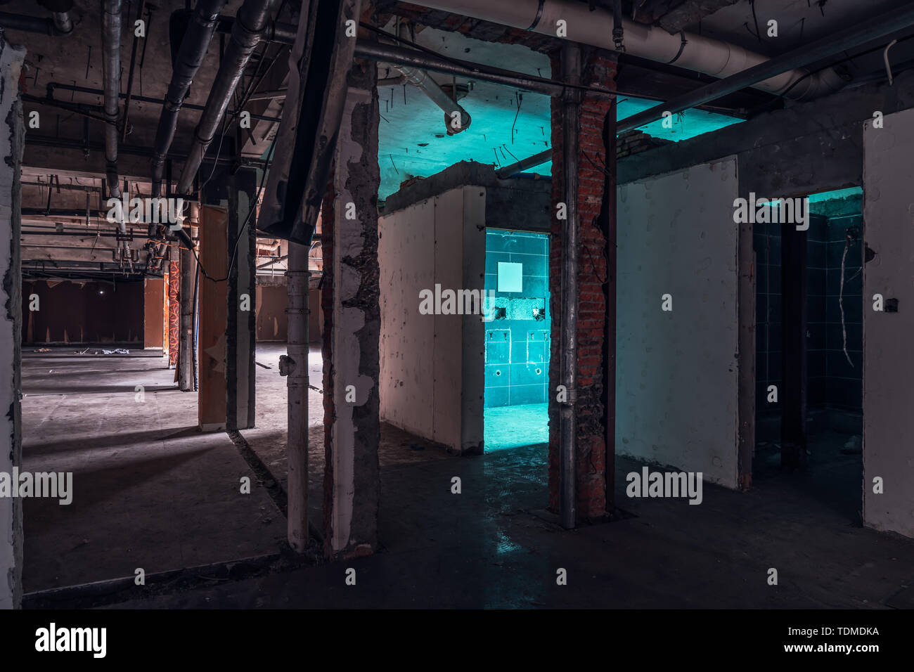 Ruins buildings, terrifying dark scenes Stock Photo - Alamy