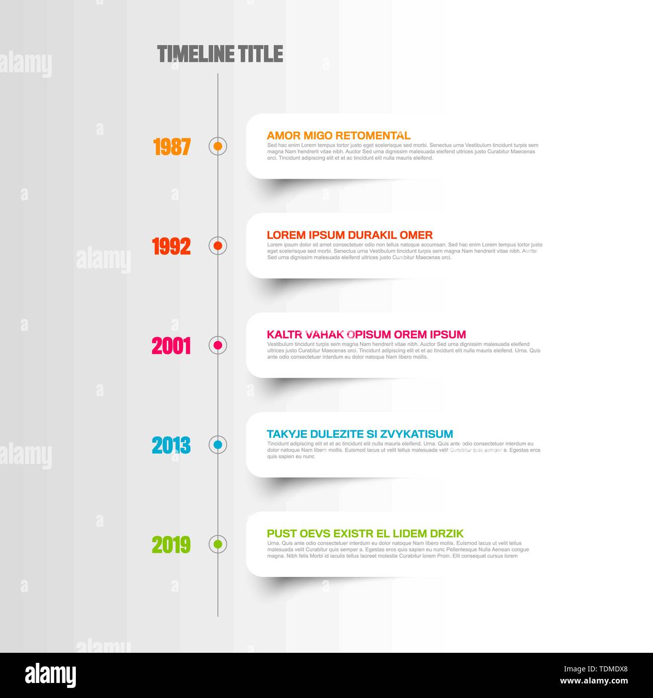 Vector Infographic timeline report template with icons and white labels ...