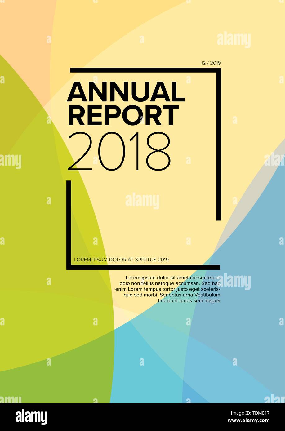Vector abstract annual report cover template with sample text and ...